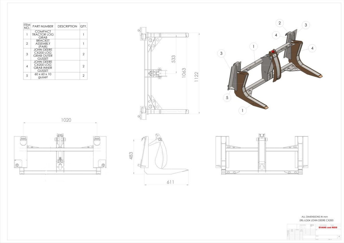 Compact Tractor / Smaller Skid Steer Loaders - Lightweight Log Grab ...