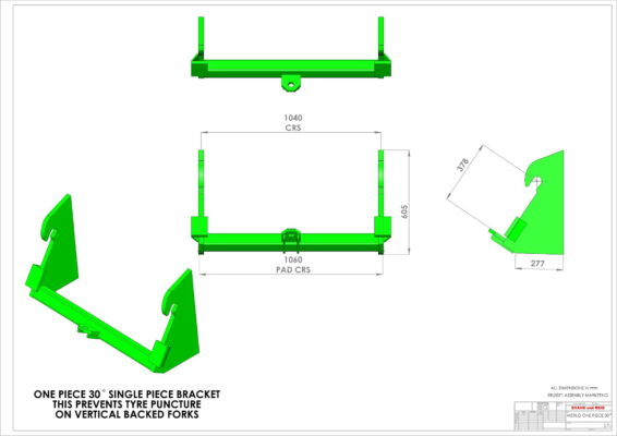 Brackets for MERLO ZM2 (Single Piece, 30deg Angle) - P26, P28, P30, P38 ...